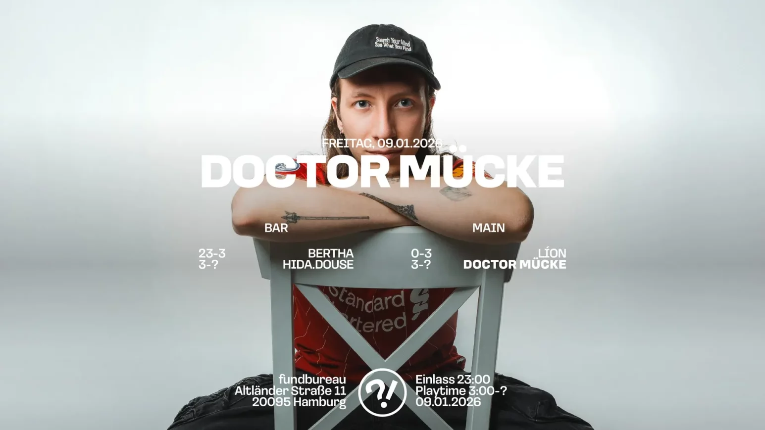 DOCTOR MÜCKE, LÍON, BERTHA & HIDA.DOUSE im Fundbreau